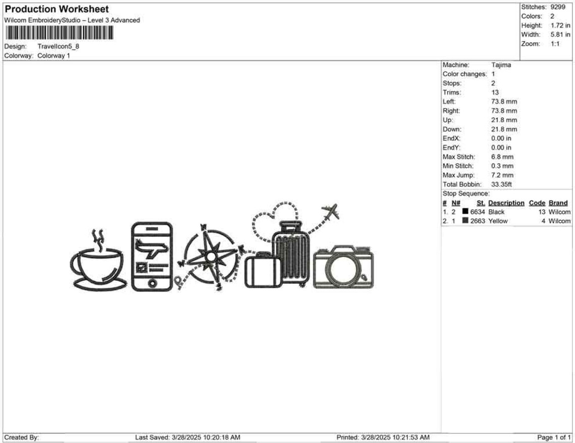 Holiday Travel Embroidery Designs: Icon Line Art Machine Embroidery ...