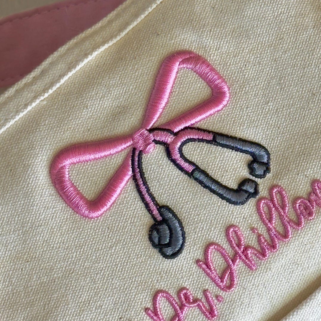 3D Puff Stethoscope Bow Embroidery Design: Nurse Doctor Gift (digital ...