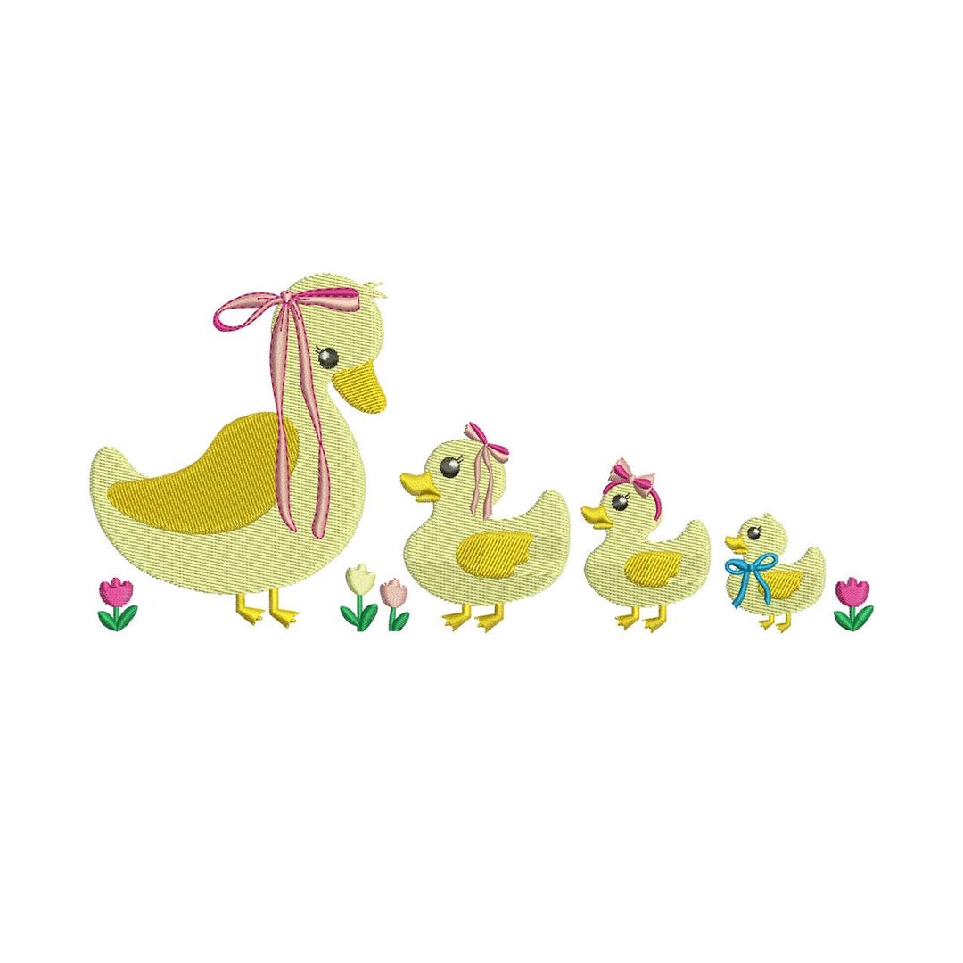 Yellow Duck Embroidery Design for Yellow Duck Family Machine Embroidery ...