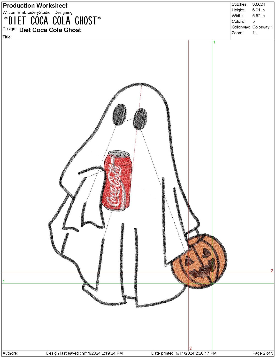 Halloween Ghost Drinking Cola Embroidery Design (digital Download) - Etsy