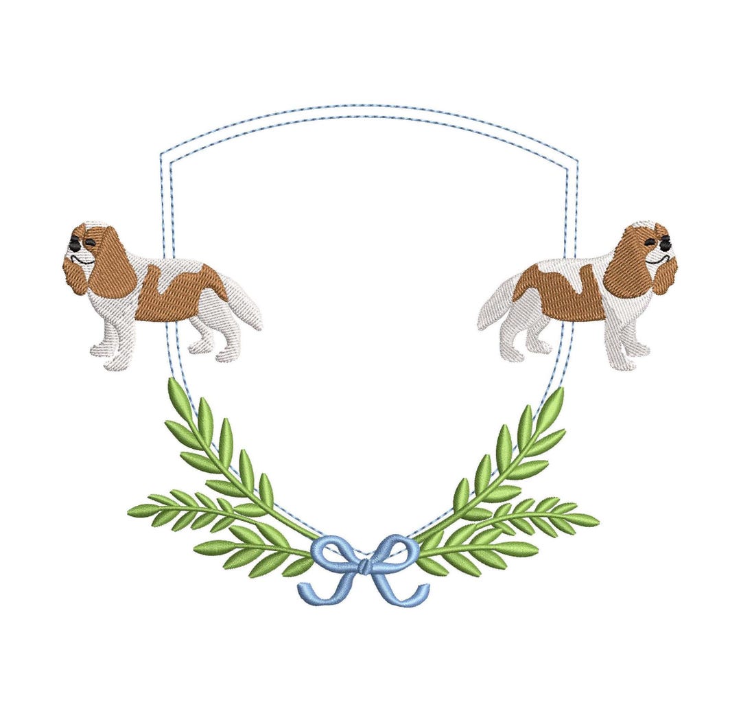 Cavalier King Charles Spaniel Embroidery Frame Design: Baby Banner ...