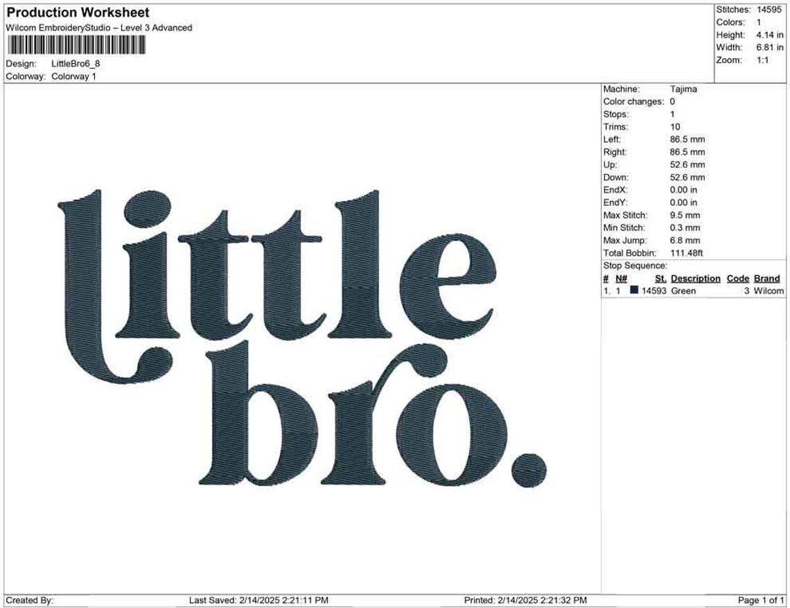 Little Bro Embroidery Design: Sibling Gift (digital Download) - Etsy