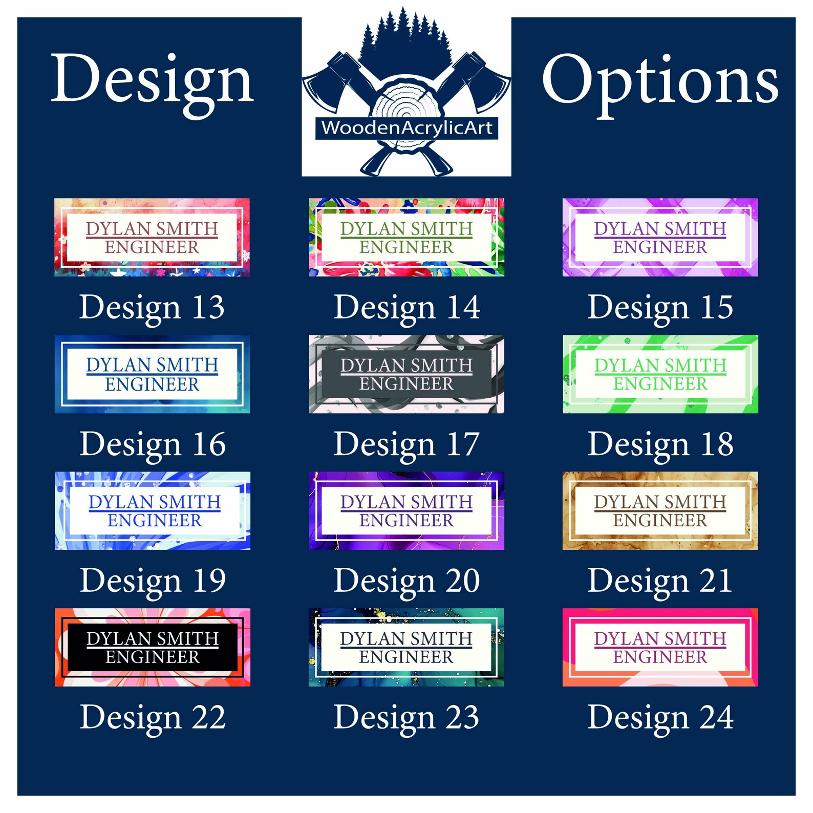 Customized Acrylic Name Plate Block Personalized Office Desk Sign ...