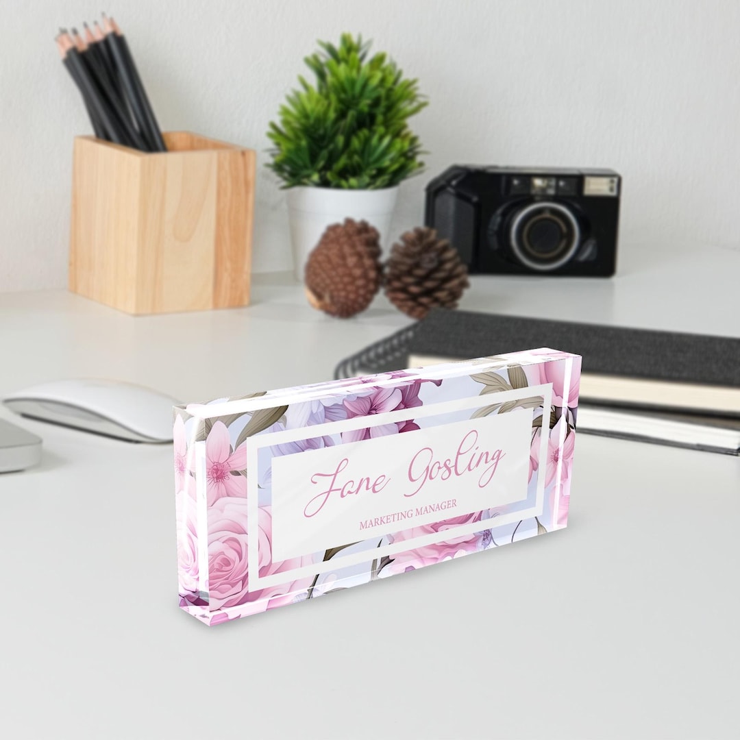 Desk Plaque, Name Plate for Desk, Personalized Acrylic Gift, Custom ...