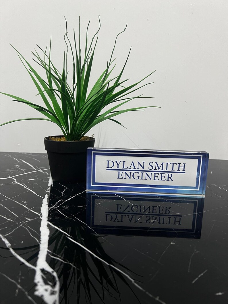 Customized Acrylic Name Plate Block Personalized Office Desk Sign ...