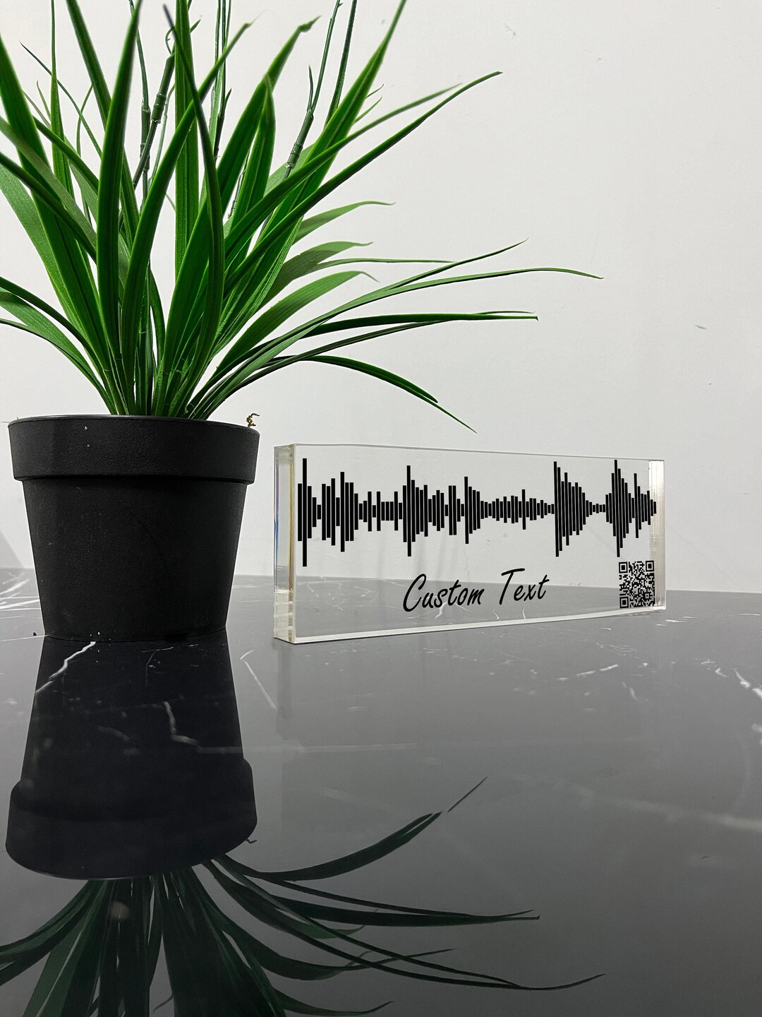 Soundwave Art Custom Photo and QR Code | Acrylic Anniversary Gift ...