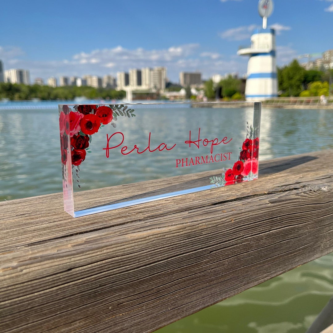 Desk Plaque, Acrylic Name Plate for Desk, Teacher Name Plate ...
