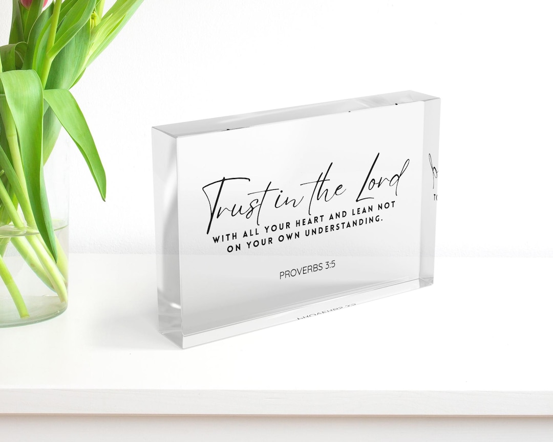 Faith Over Fear Acrylic Scripture Block - Isaiah 41:10 Desk Gift ...
