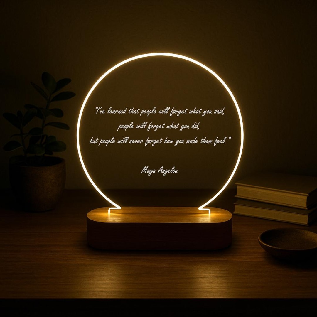 Custom Quote Print - Motivational Saying With LED Stand - Personalized ...