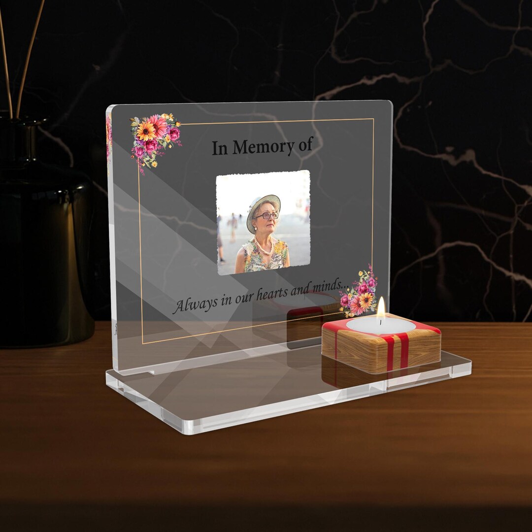 In Loving Memory Acrylic Plaque With Tealight Candle • Sympathy Gift ...