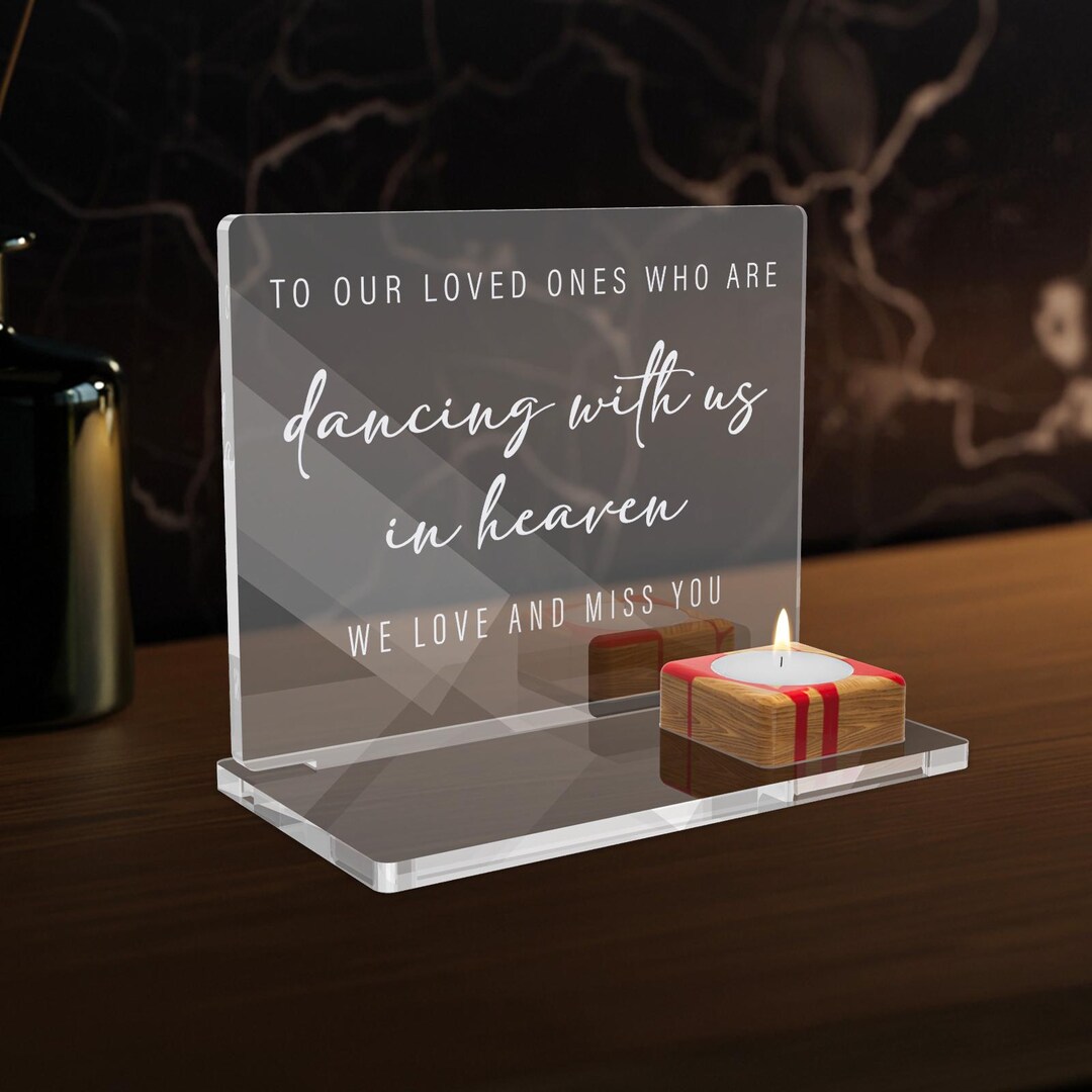 Memorial Candle Holder Acrylic • Custom in Loving Memory Plaque ...