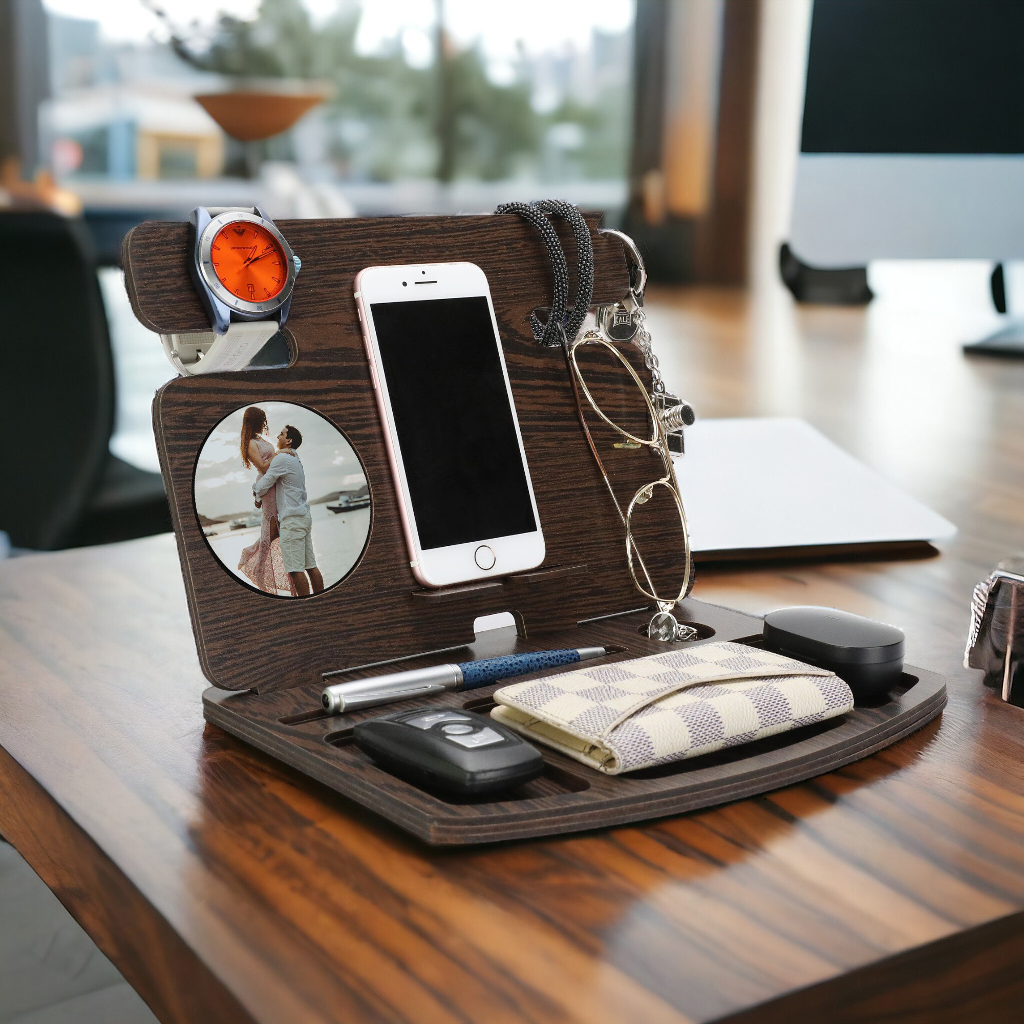 Personalised Wooden Docking Station With Neat Storage Solutions for ...