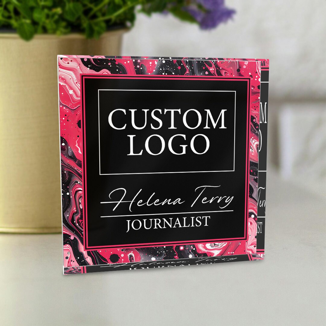 Personalized Logo Acrylic Glass Block, Custom Business Company Logo ...