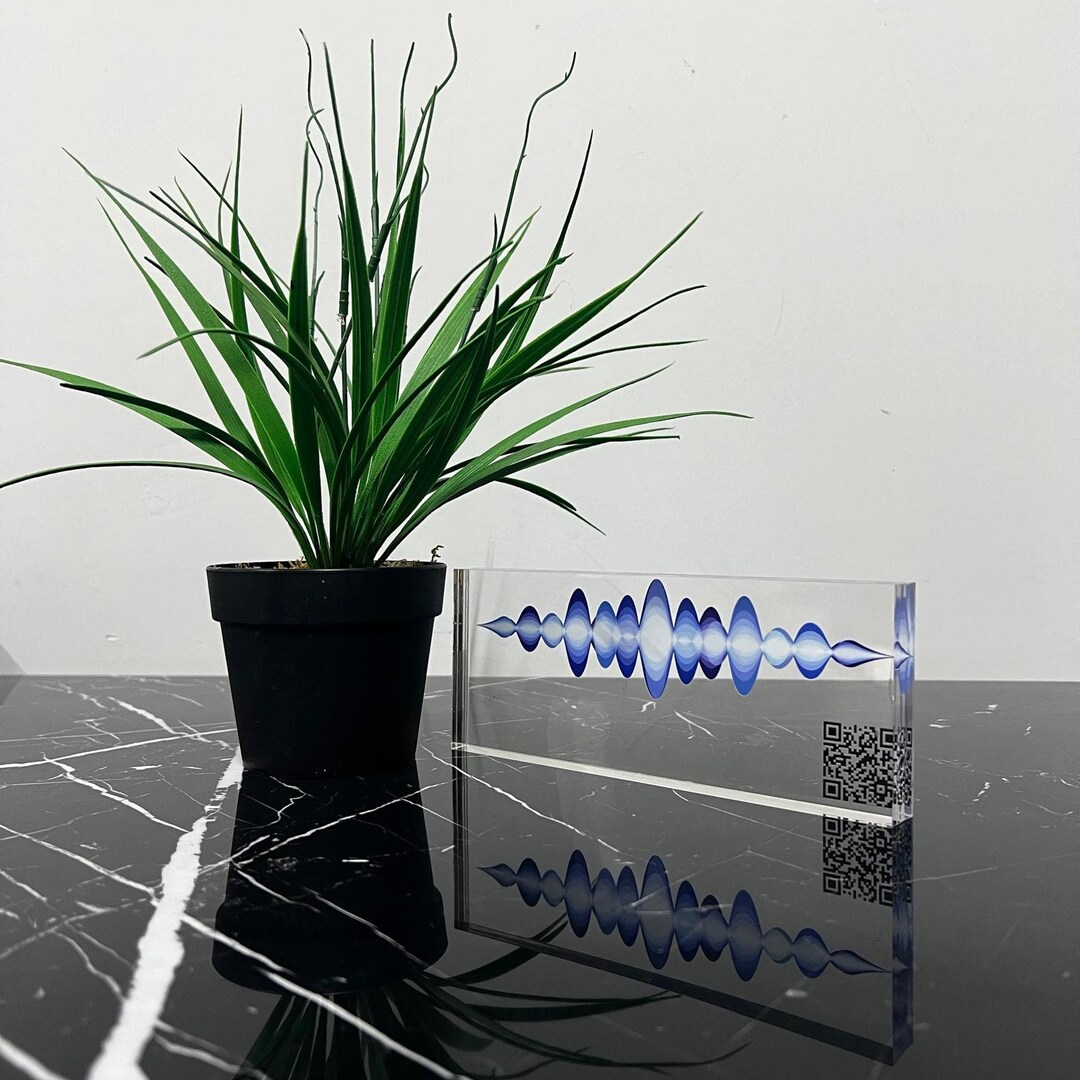 Soundwave Art Acrylic Plaque, Soundwave Print, Sound Wave With QR Code ...