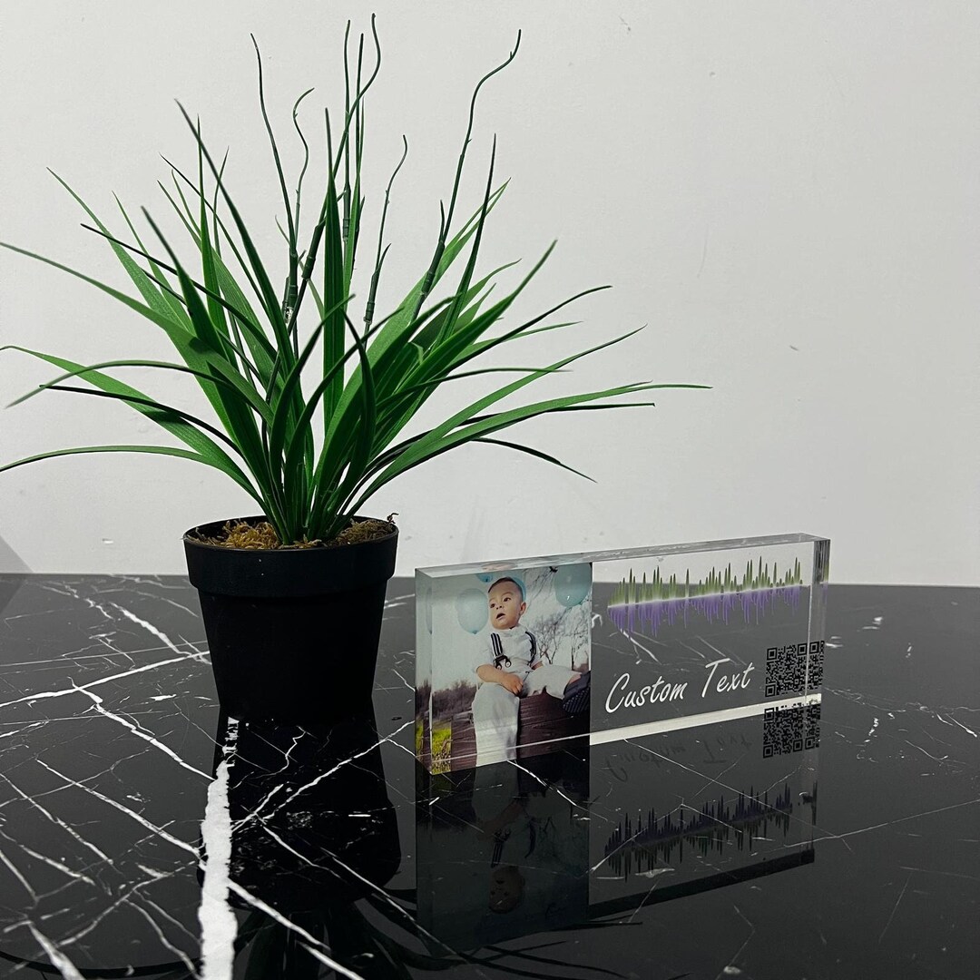 Soundwave Art Acrylic Plaque, Soundwave Print, Sound Wave With QR Code ...