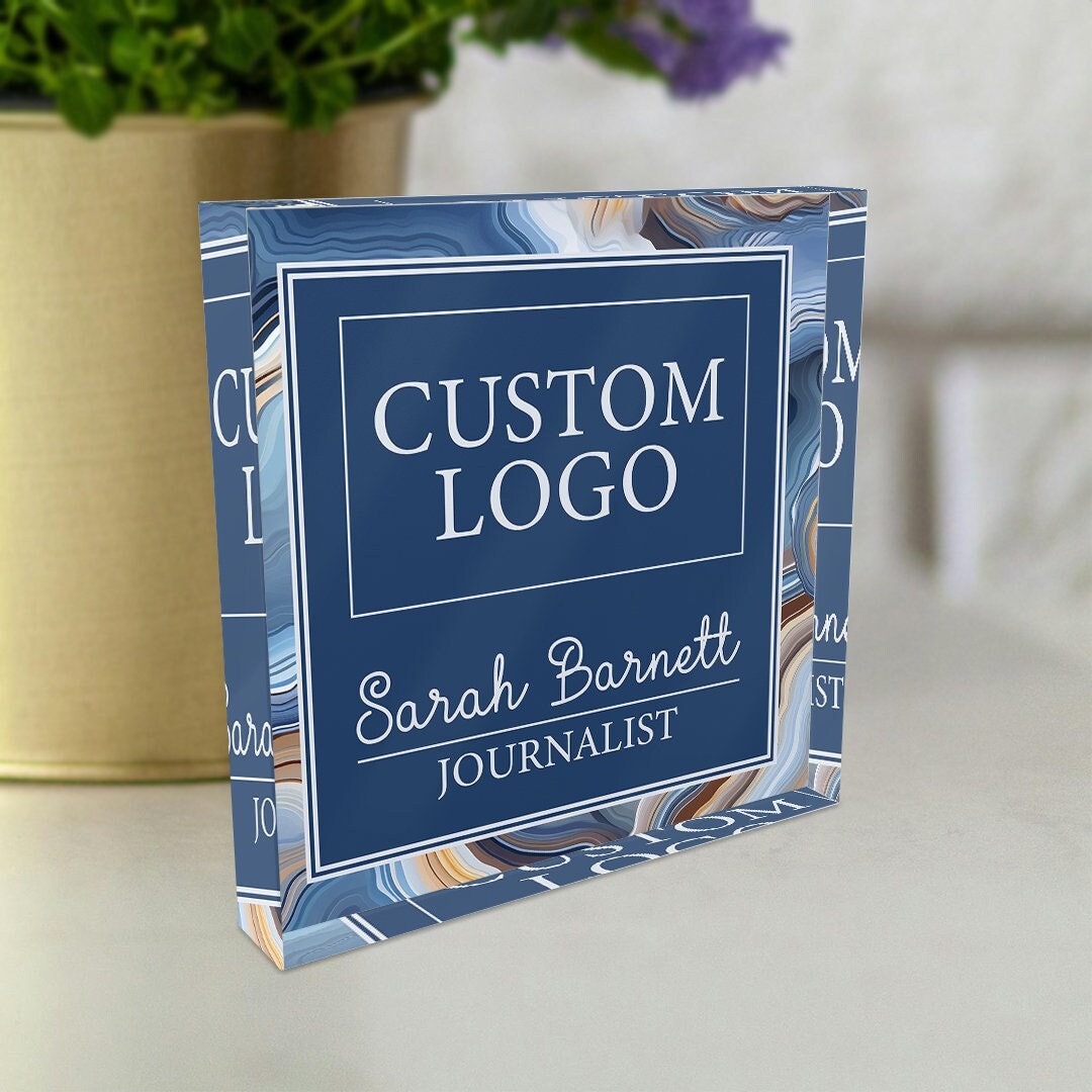 Custom Company Logo Office Desk Decor, Acrylic Business Logo Sign ...