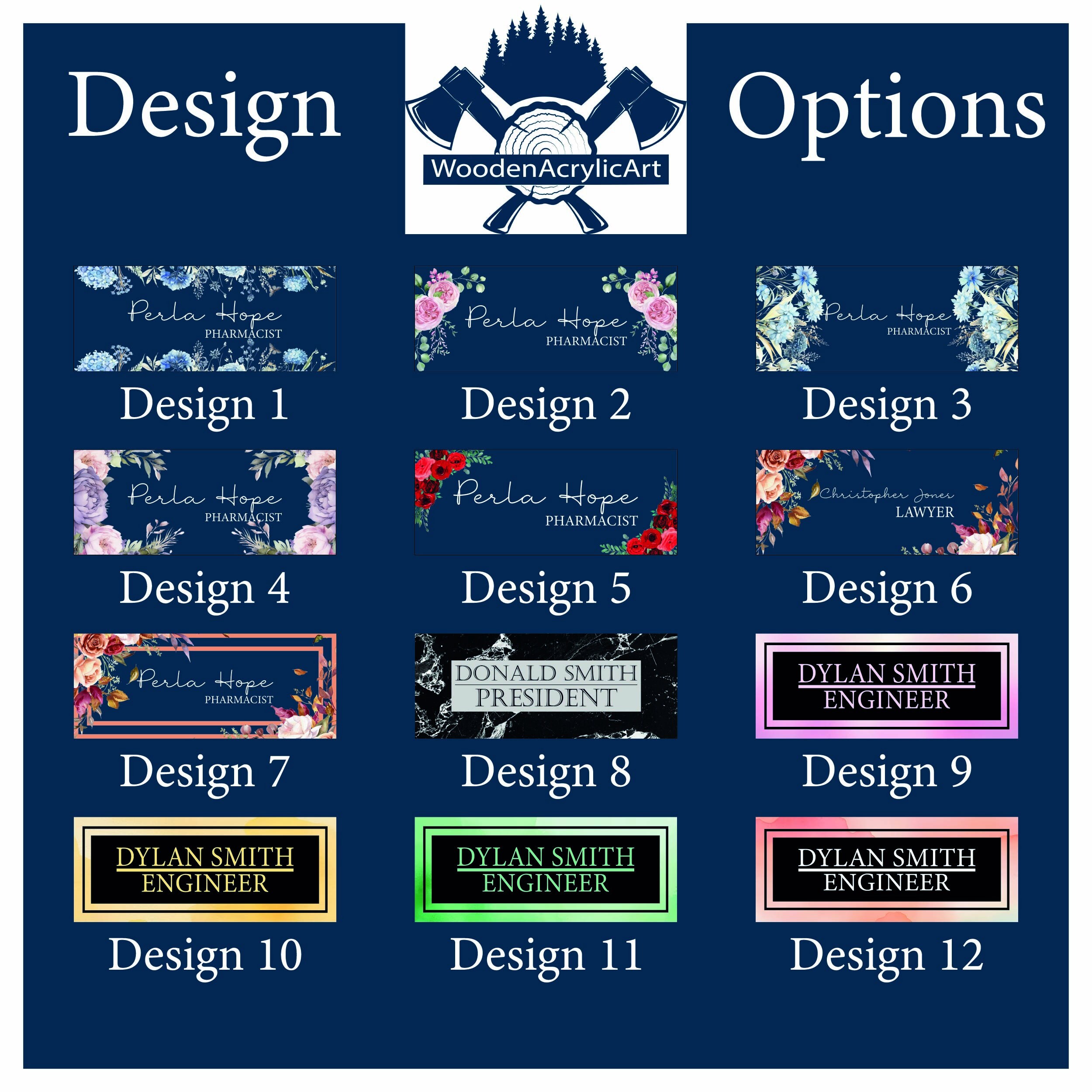 Customized Acrylic Name Plate Block Personalized Office Desk Sign ...