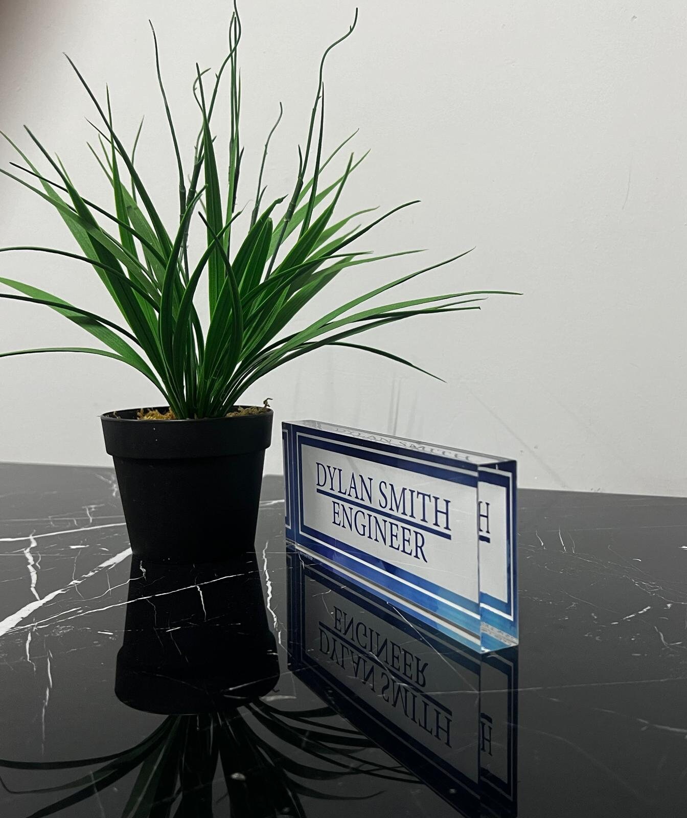 Customized Acrylic Name Plate Block Personalized Office Desk Sign ...