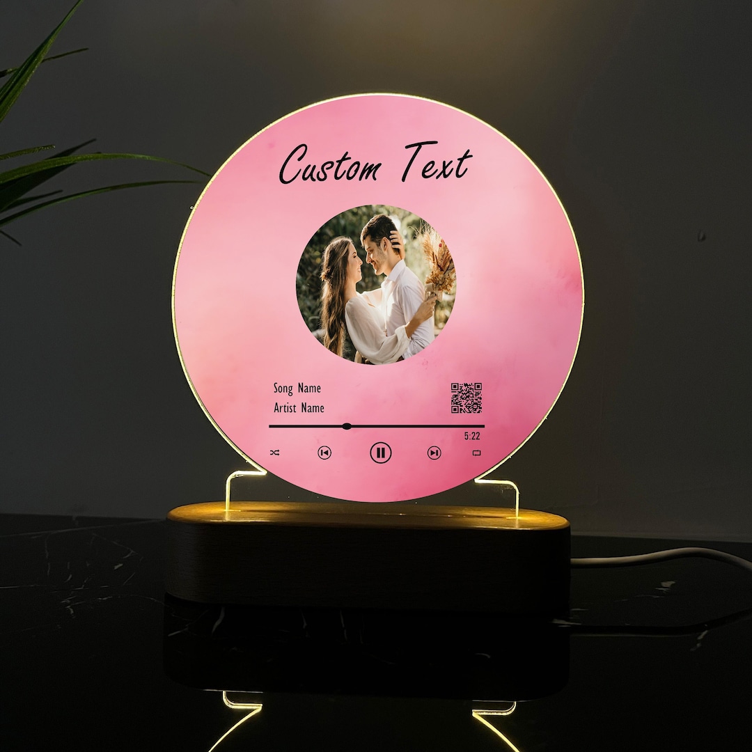 Personalized LED Song Plaque With Stand Custom Music Night Light ...