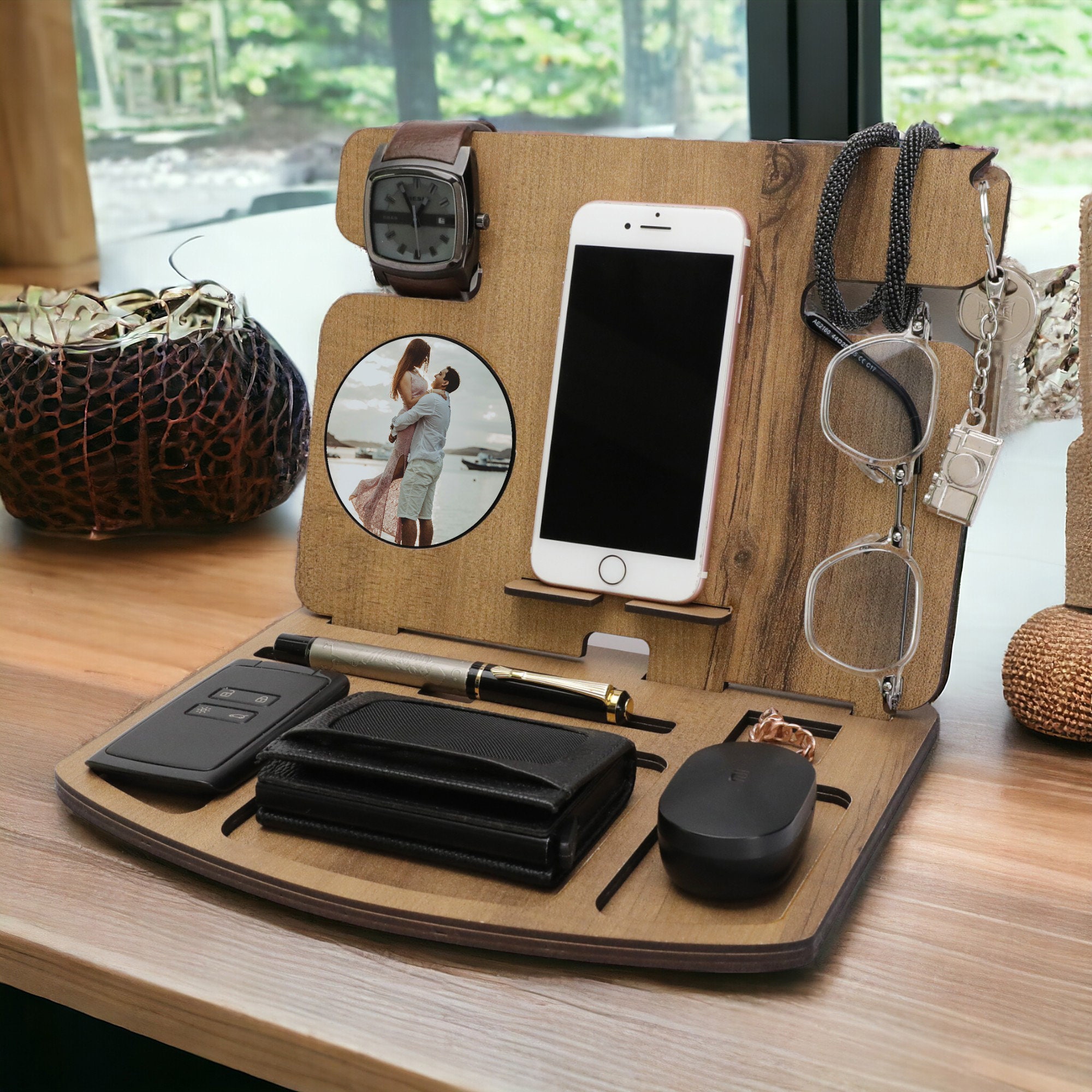 Personalised Wooden Docking Station With Neat Storage Solutions for ...
