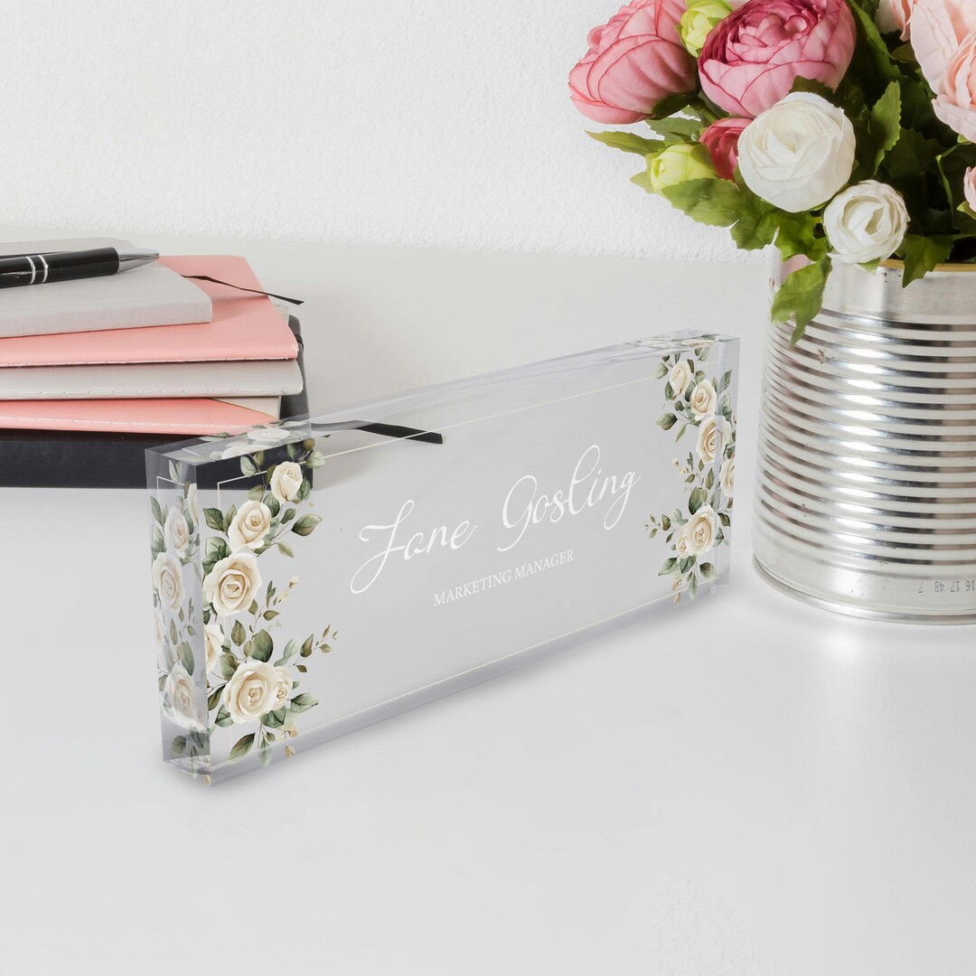Desk Name Plate Desk Accessories Personalized Plate With Name Custom ...