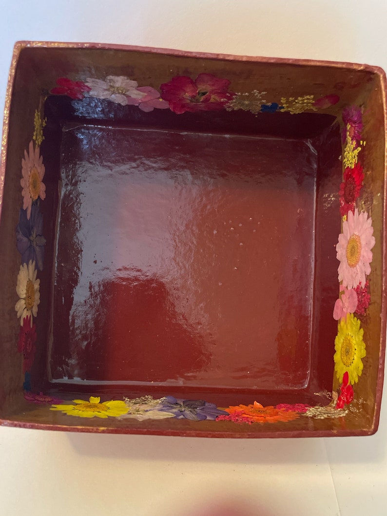 Small Square Decorative Paper Mache Box. This Box is Unique and We Used ...