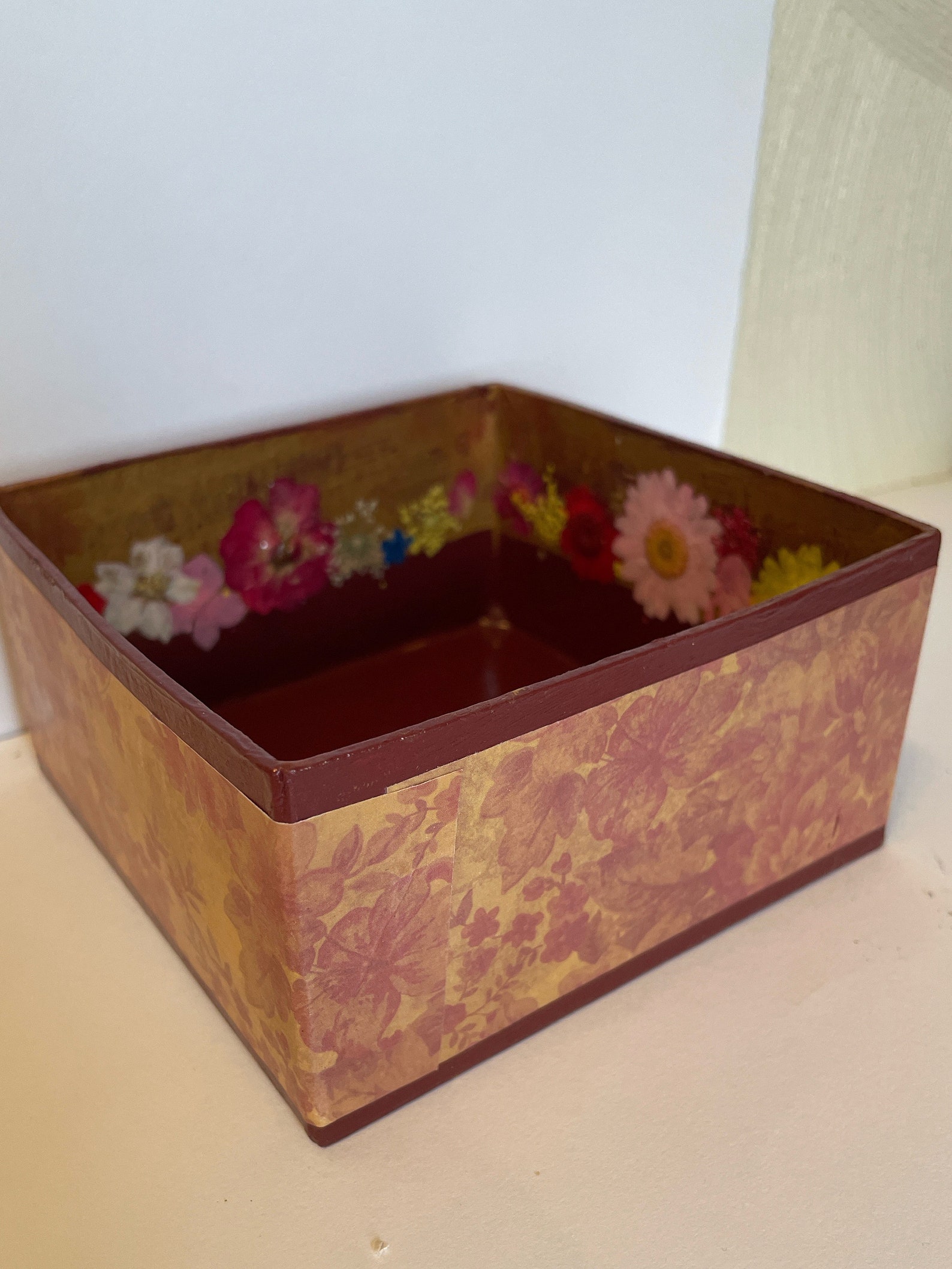 Small Square Decorative Paper Mache Box. This Box is Unique and We Used ...