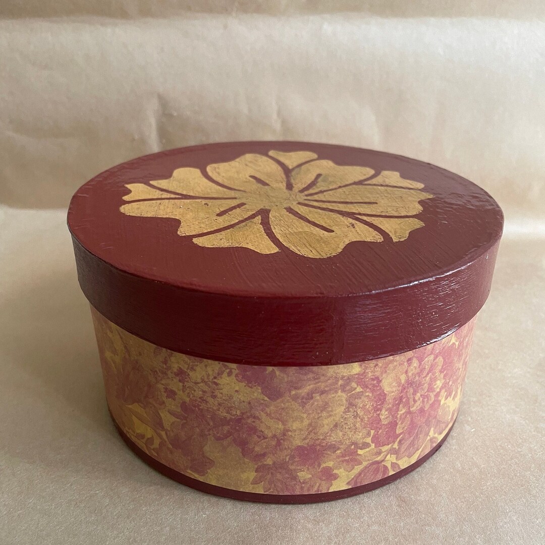 Round Paper Mache Storage or Gift Box - Etsy