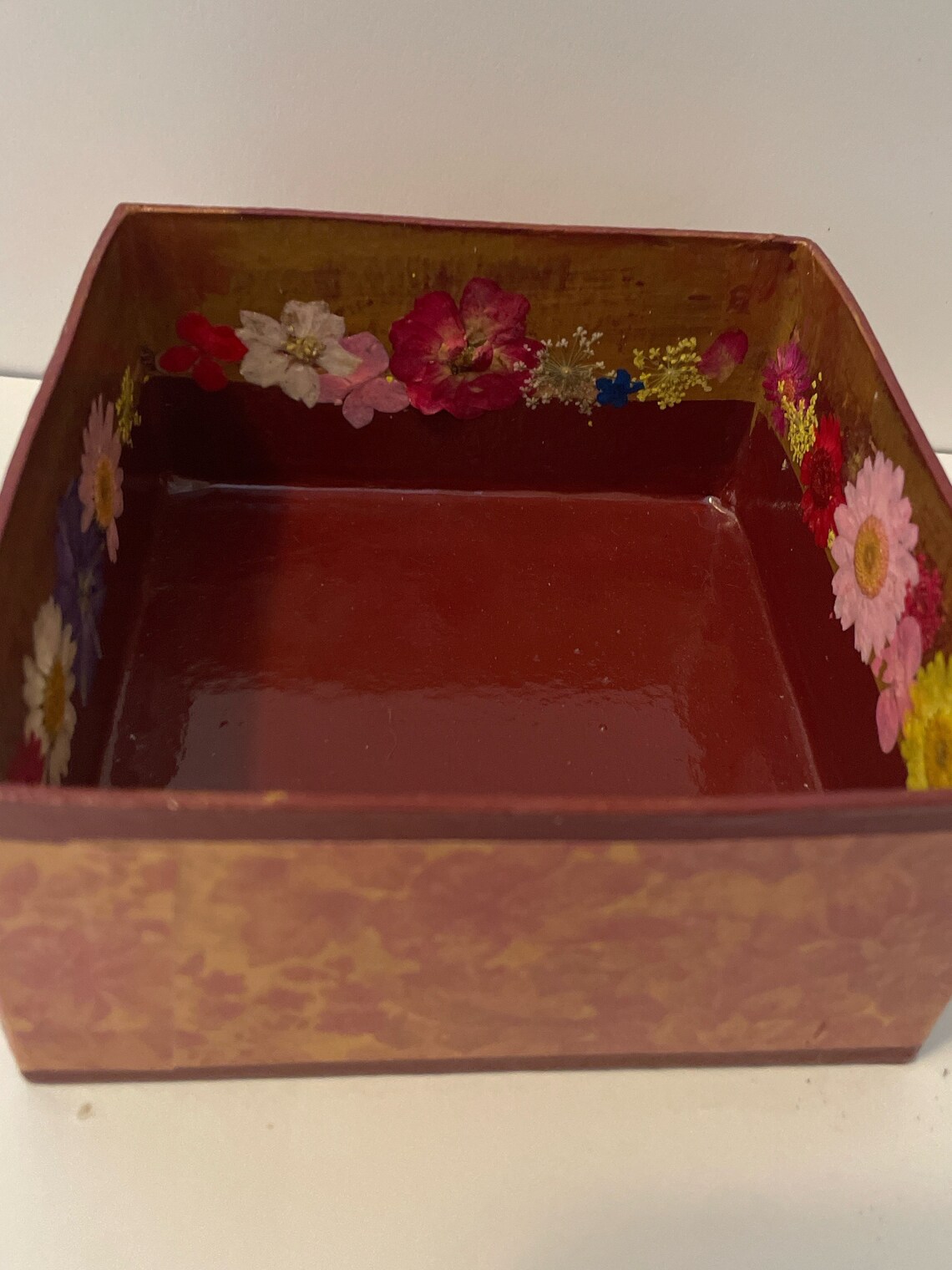 Small Square Decorative Paper Mache Box. This Box is Unique and We Used ...