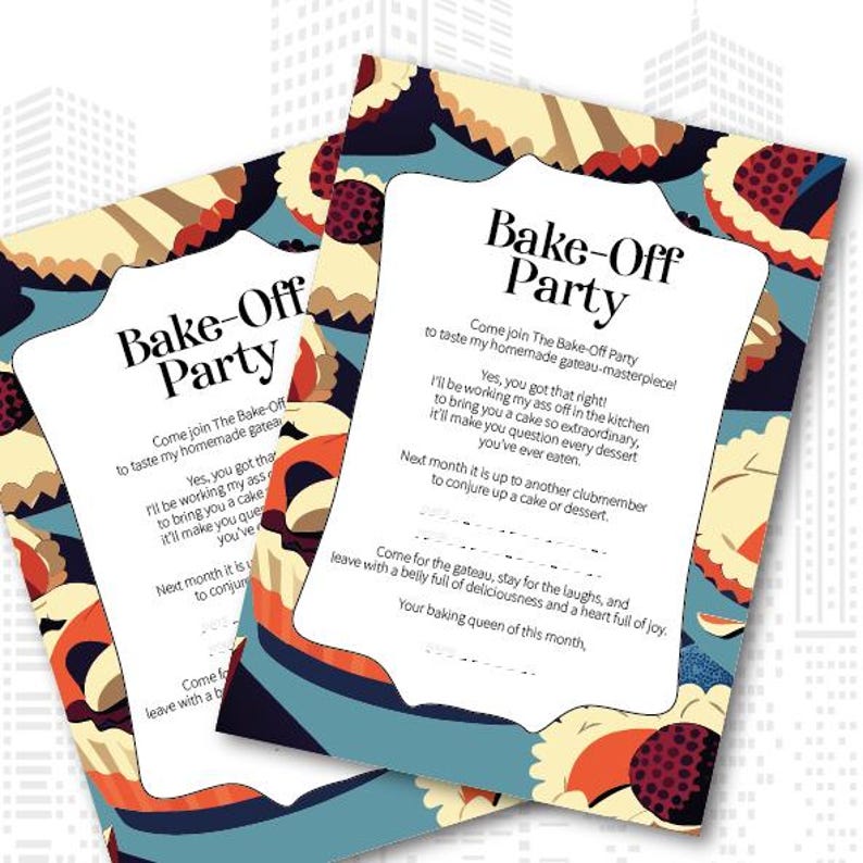 DIY Invitation for Your Bake-off Party - Etsy