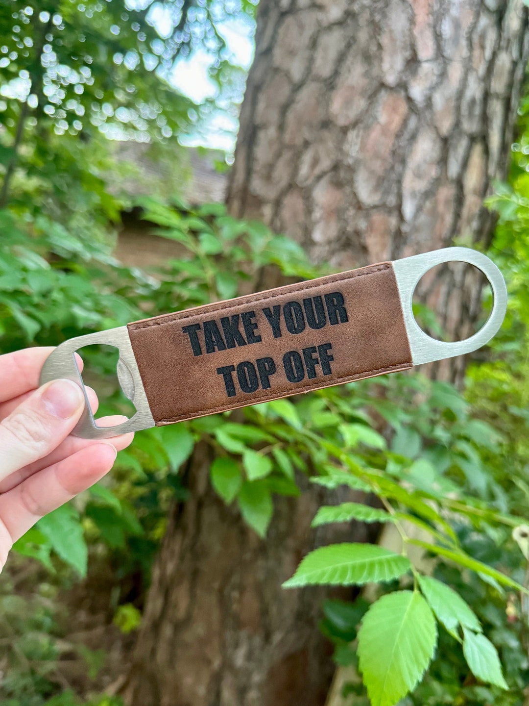Personalized Leather and Stainless Steel Bottle Cap Opener - Etsy