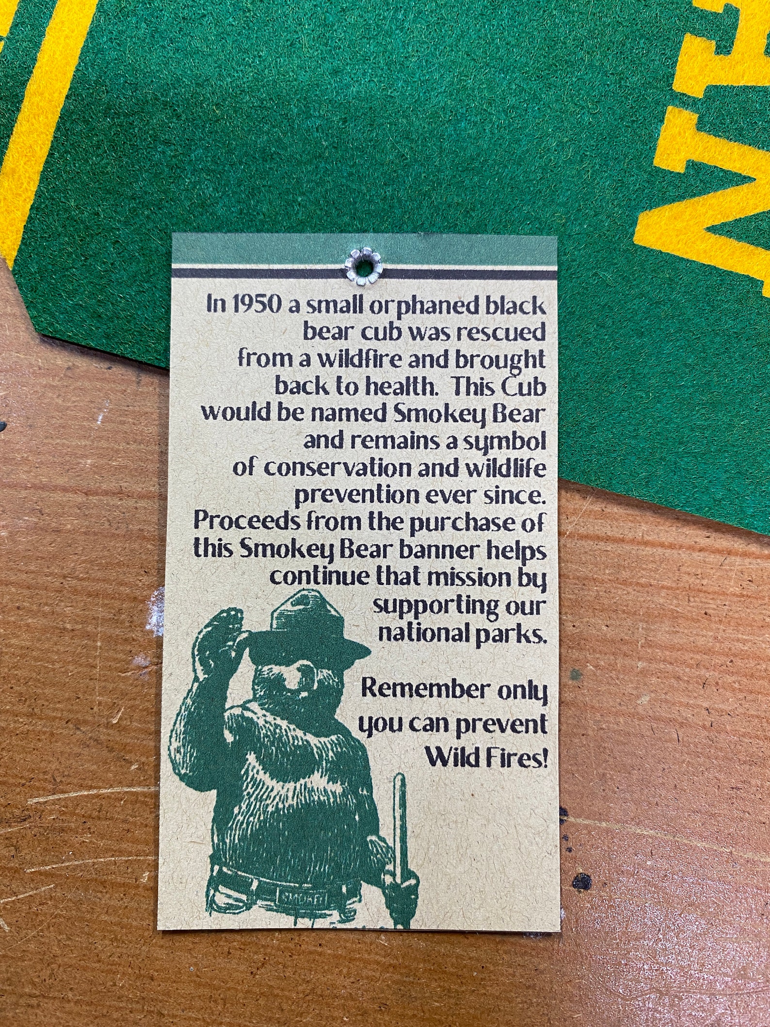 Smokey Bear Banner | Officially Licensed | Handmade Felt | Flag - Etsy