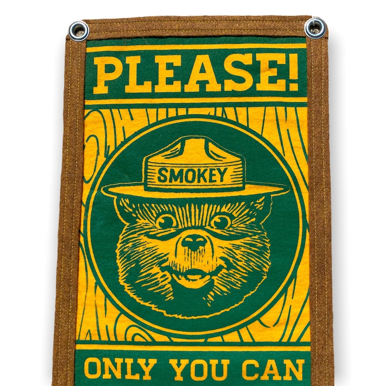 Smokey Bear Banner | Officially Licensed | Handmade Felt | Flag - Etsy