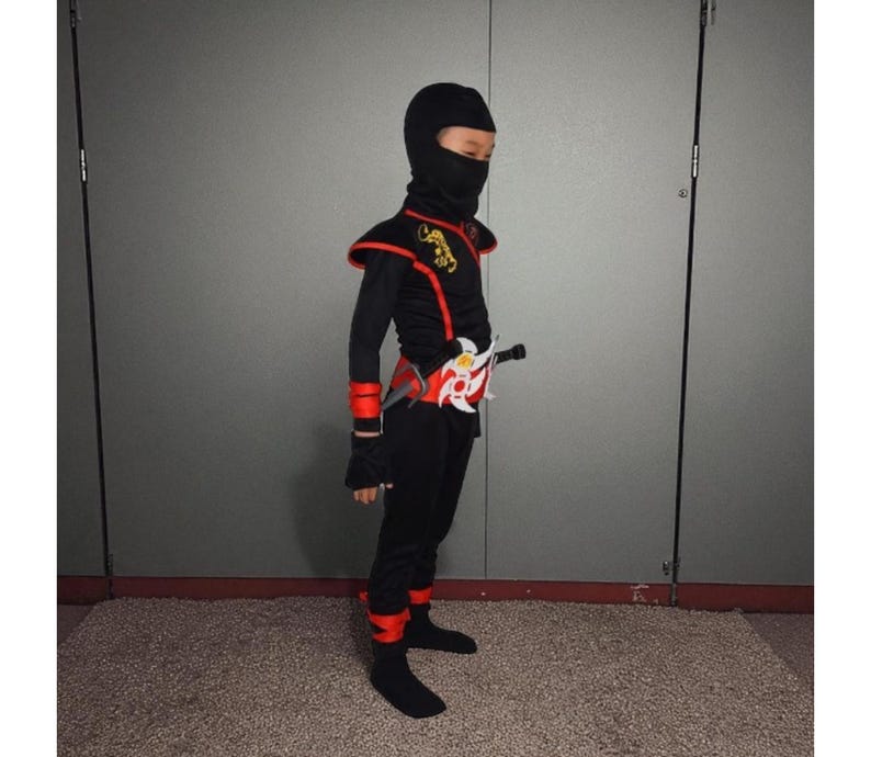 Kids Black Ninja Costume Set: Halloween Cosplay Outfit - Etsy Australia