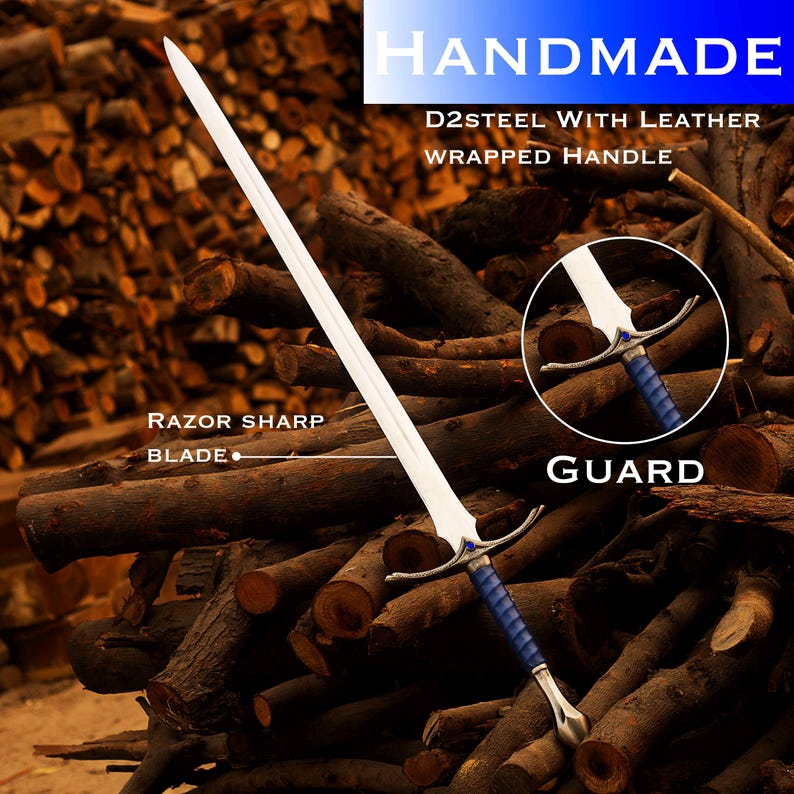 Custom Handmade Glamdring Sword Medieval Long Sword Replica, Handmade ...