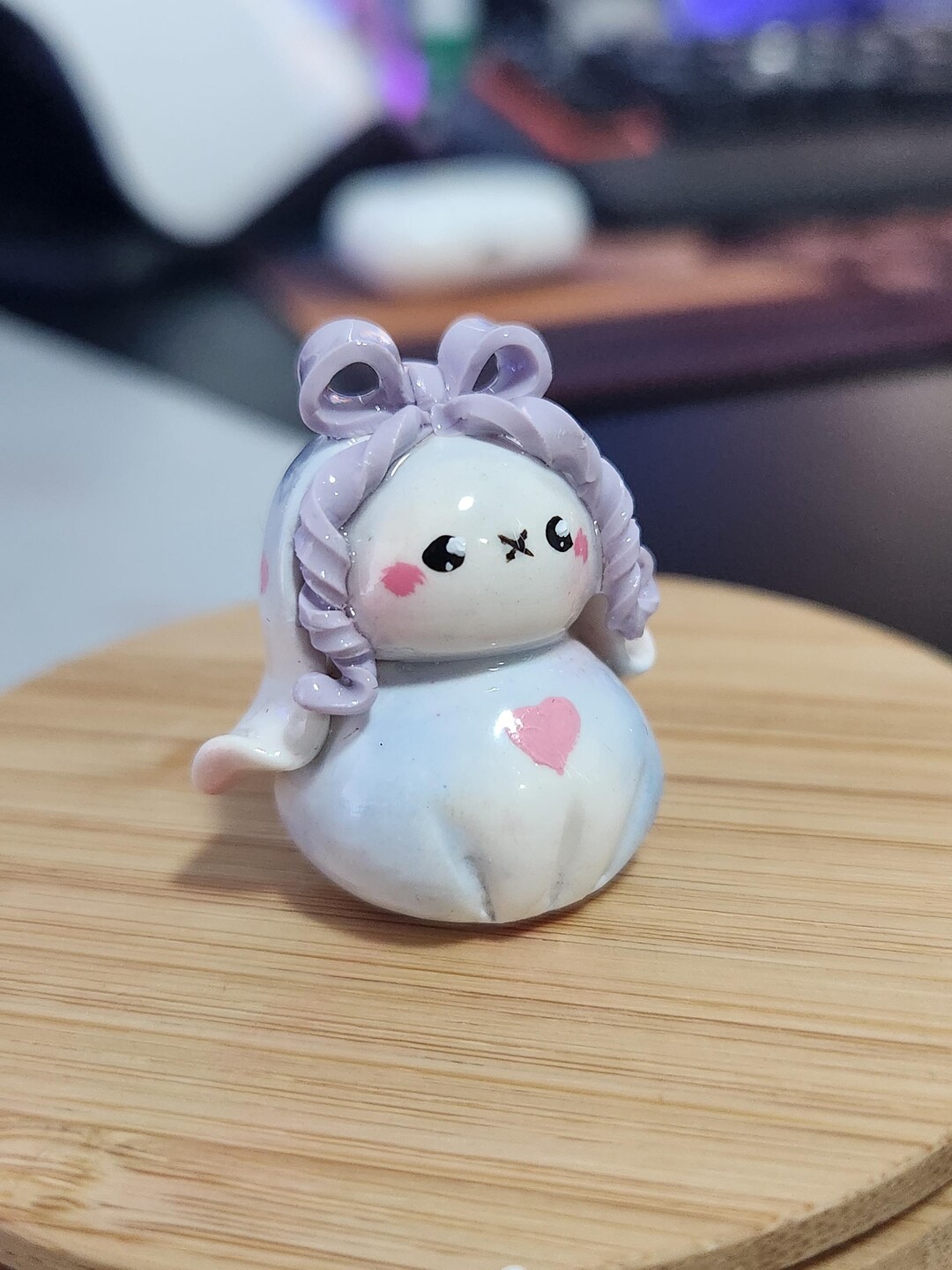 Soft Pastel Bunny - Monitor Topper | Cute Handmade Polymer Clay ...