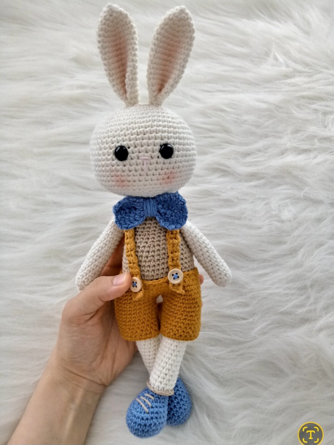 Amigurumi Rabbit ,crochet Rabbit, Overalls Rabbit, Baby Toy, Organic ...