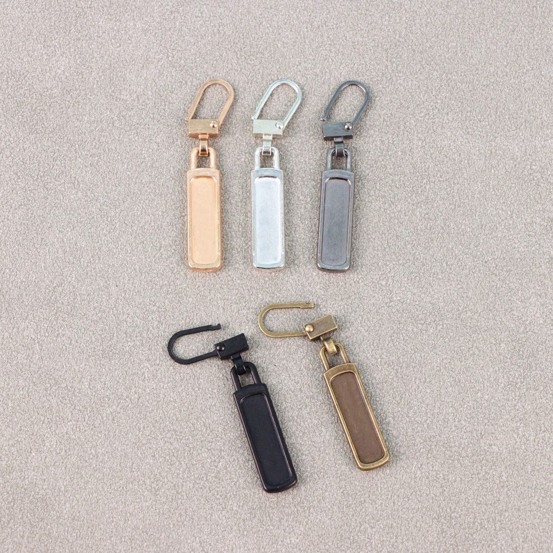Rectangle Zipper Puller: Alloy Zip Head Replacement - DIY Hardware - Etsy