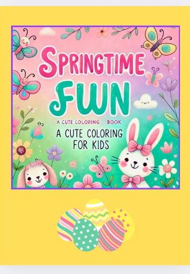 Springtime Fun Kids Coloring Book - Etsy