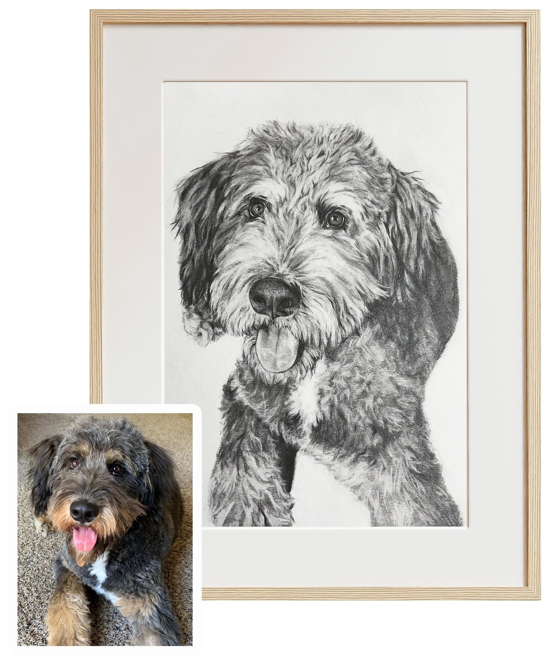 Custom, Hand-drawn Portraits From Photo of Your Love Ones or Pets ...