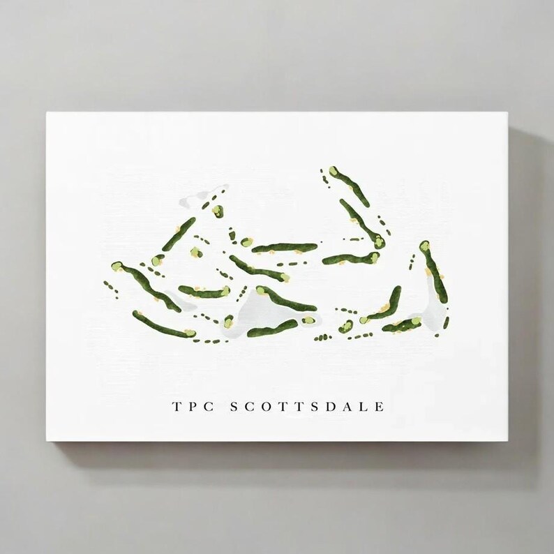 Golf Course Map Wall Art Set Prints for Home Decor Minimalist Golf Gift ...