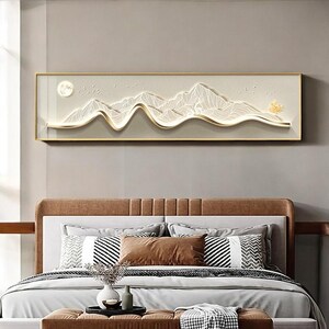 3D LED Mountain Landscape Wall Art – Modern Layered Lighted Wall Decor ...