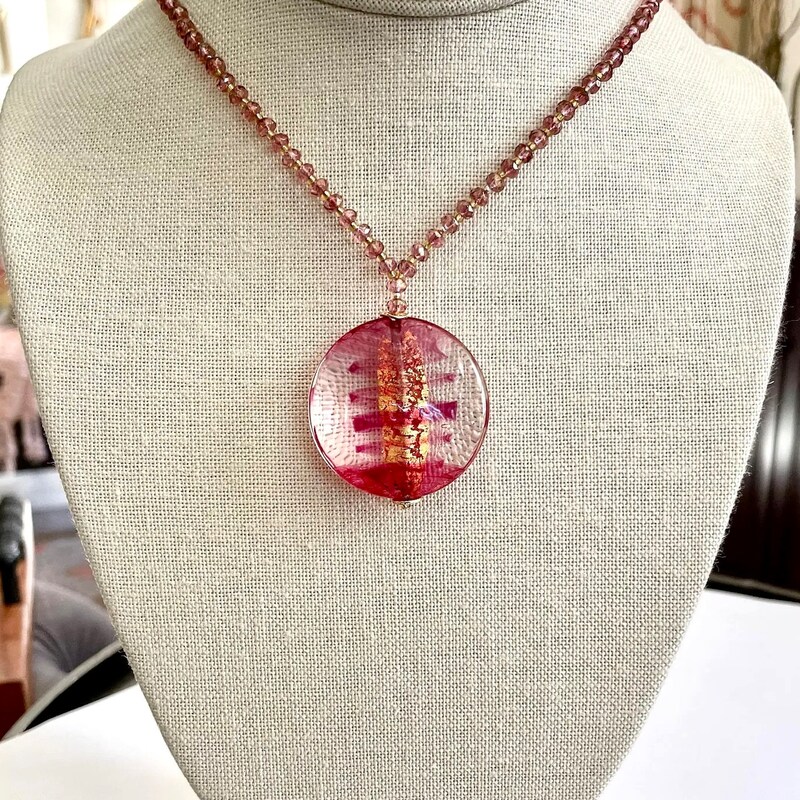 Glass Disc Pendant - Etsy