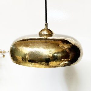 Hammered Brass Pendant Light, Solid Brass Pendant Light Fixture ...