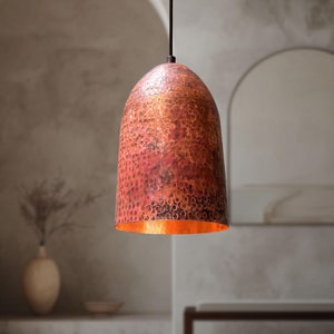 Solid Copper Farmhouse Light Fixture, Handmade Copper Ceiling Light ...