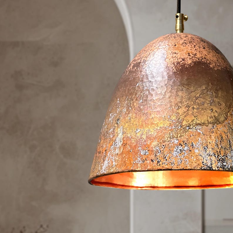 Solid Copper Patina Farmhouse Light Fixture, Handmade Copper Ceiling ...