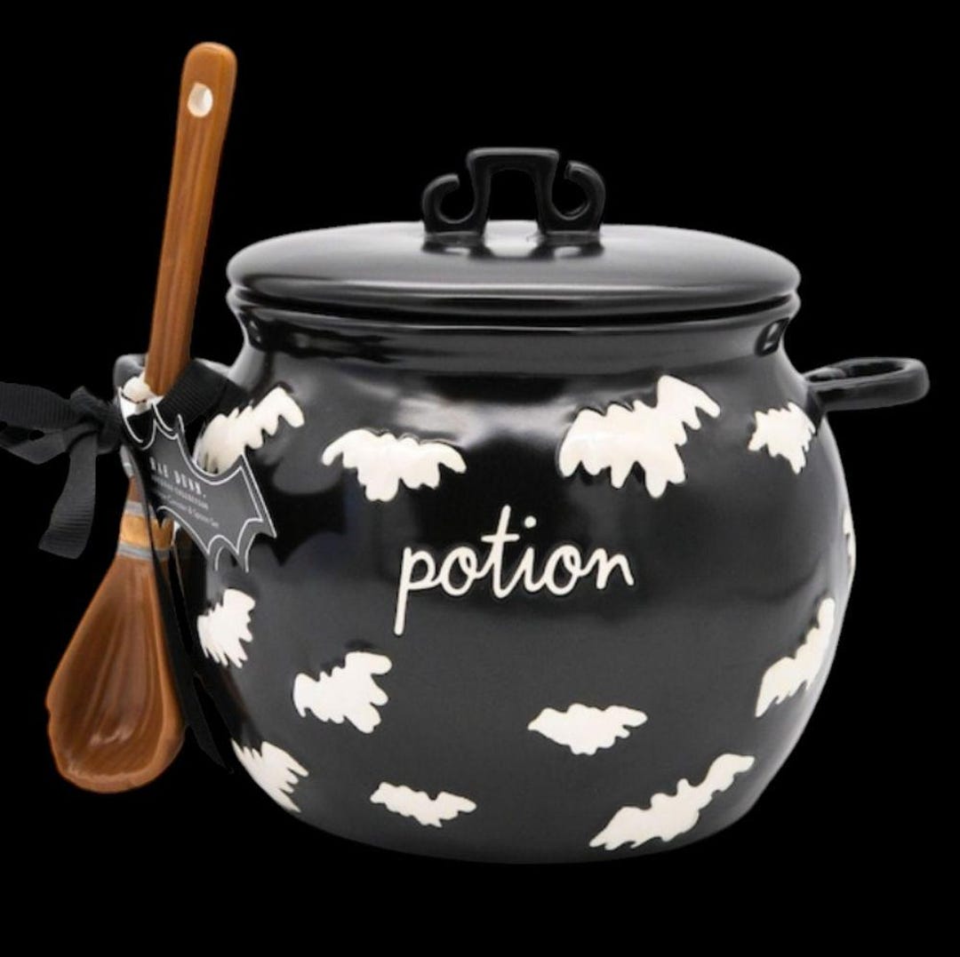 Rae Dunn Adorable BATS POTION Cauldron With Broom Spoon 2024 - Etsy