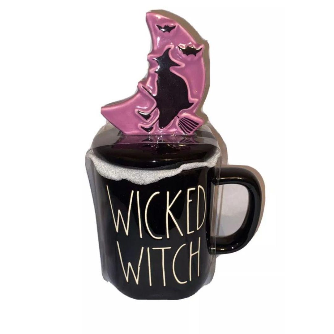 Rae Dunn "wicked Witch" Mug With Moon Witch Topper Lid Black Purple - Etsy
