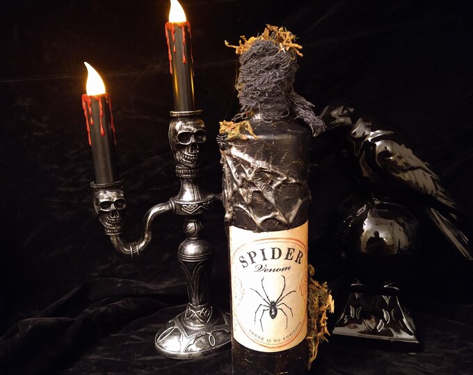 SPIDER VENOM Potion Bottle Spooky Decor Witch Wizard Spells 12" Tall 3d ...