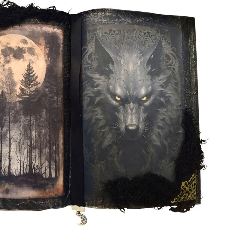 The Full Moon Wolf Werewolf FANTASY Spell Book Renaissance Faire Stage ...